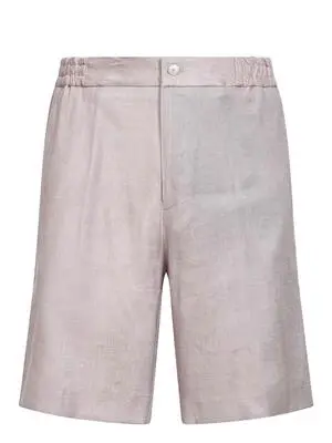 Etro Beige Stretch Linen Blend Bermuda Shorts - Multicolor