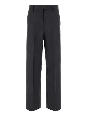 Miu Miu Charcoal Mohair Blend Trousers - Gray