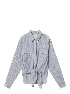 Isabel Marant Étoile Striped Cotton Shirt With Front Tie Detail - Multicolor