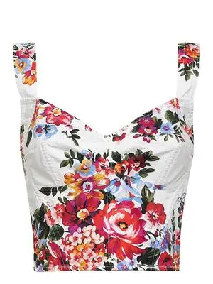 Dolce & Gabbana Flower Bouquet-print Bustier Top - Multicolor