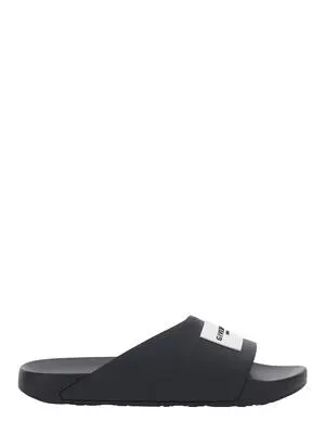 Givenchy Black Wide Band Slide Sandals - Multicolor