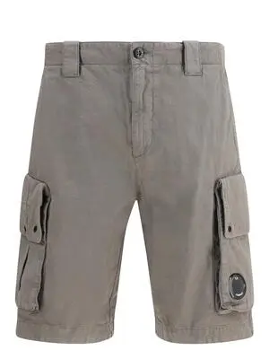 C.P. COMPANY Cotton Gabardine Bermuda Shorts - Gray