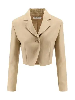 Max Mara Linen Cropped Blazer - Multicolor