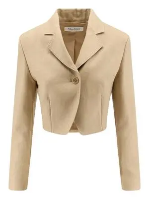 Max Mara Linen Cropped Blazer - Multicolor