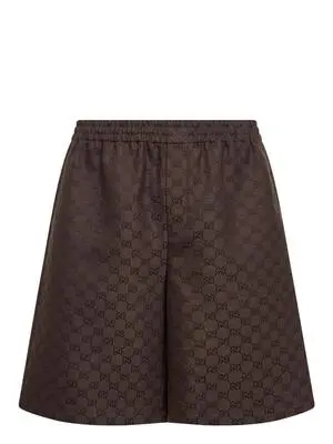 Gucci Gg Monogram Linen Blend Shorts - Multicolor