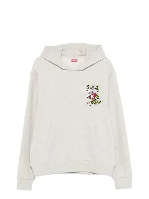 Kenzo Grey Cotton Tiger Motif Hoodie - Gray
