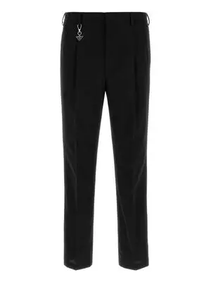Prada Cotton Tailored Trousers - Black
