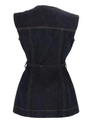 Sportmax Sleeveless Denim Top - Blue