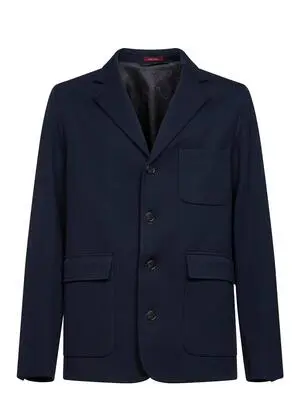 Gucci Dark Blue Cotton Jersey Single-breasted Jacket - Multicolor
