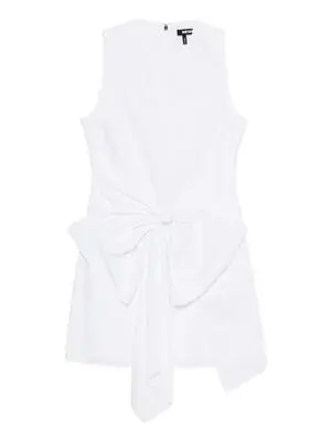 ROTATE BY BIRGER CHRISTENSEN Sleeveless Mini Dress With Bow Detail - White