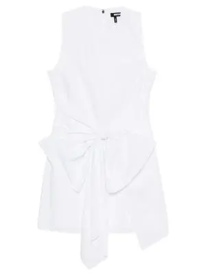 ROTATE BY BIRGER CHRISTENSEN Sleeveless Mini Dress With Bow Detail - White