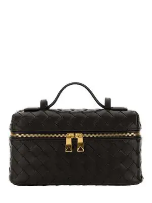 Bottega Veneta Dark Leather Vanity Case - Brown