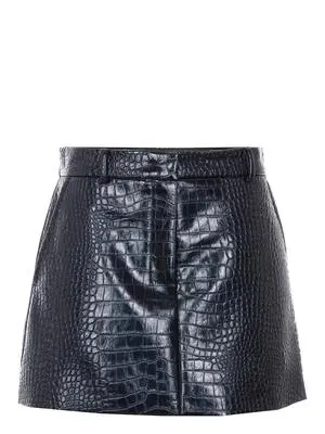 Sportmax Gleba Alligator Effect Paint Mini Skirt - Black