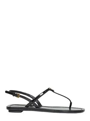 PRADA PRADA Black Patent Leather Thong Sandals