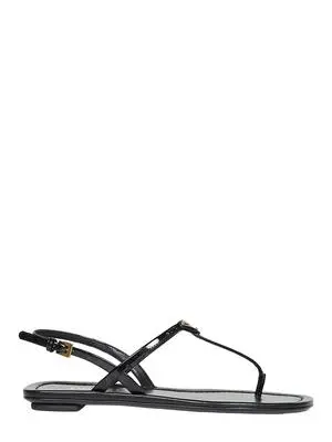 PRADA PRADA Black Patent Leather Thong Sandals