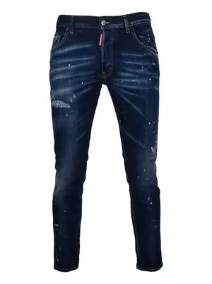 Dsquared2 Cotton Skater Jeans With Distressed Details - Blue
