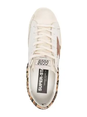 GOLDEN GOOSE Super-star Leather Sneakers With Leopard Print Accent - Multicolor