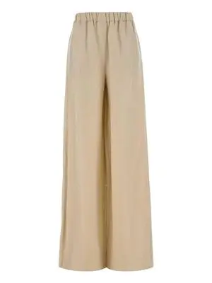 Max Mara MAX MARA Sand Linen Blend Wide-Leg Moro Pant Brown