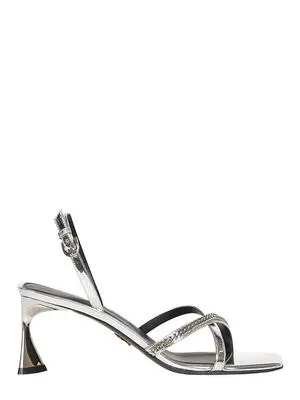 Stella McCartney Silver Metallic Heeled Sandals - Multicolor