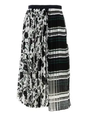 SACAI Sacai Printed Satin And Tulle Skirt
