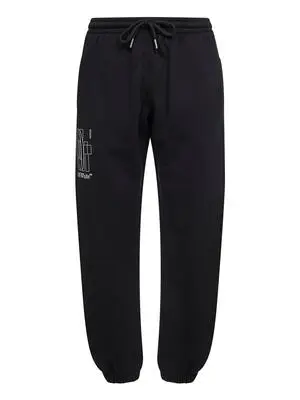 Off-White Off White Men Black Cotton Fleece Sweatpants Multicolor