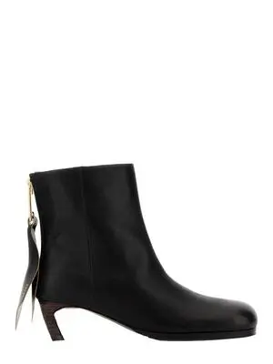 Sacai Leather Ankle Boots - Black