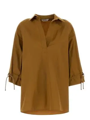 Max Mara Biscuit Poplin Adorni Blouse - Brown