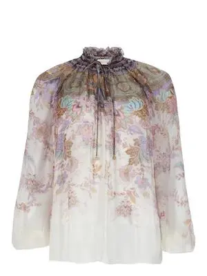 Zimmermann ZIMMERMANN Luna Blouse With Puff Sleeves Multicolor