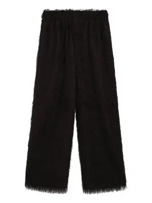 THE FRANKIE SHOP Dark Fringed Wide Leg Trousers - Brown