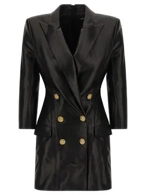 Balmain Leather Blazer Dress - Black