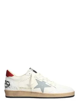 GOLDEN GOOSE Ball-star Sneakers In Hammered And Craquelé Leather - Multicolor
