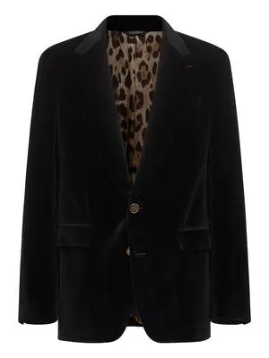 Dolce & Gabbana Black Velvet Sicilia Light Single-breasted Blazer - Multicolor