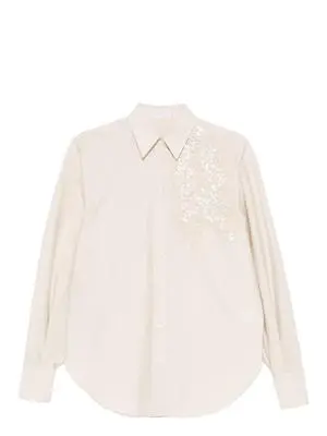 Brunello Cucinelli Embroidered Cotton Shirt - Multicolor