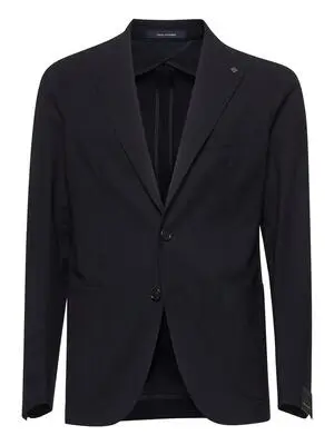 Tagliatore Blue Stretch Virgin Wool Montecarlo Blazer - Multicolor