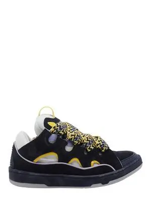 LANVIN Curb Sneakers With Leather And Suede Details - Blue
