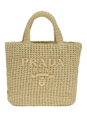 Prada Raffia Handbag - Cream