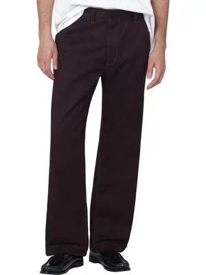 Needles Burgundy Cotton Blend Trousers - Red