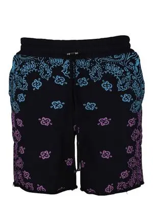 Amiri Cotton Bandana Print Shorts - Black