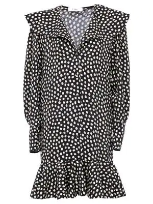 Chloé Polka Dot Silk Dress With Ruffled Hem - Multicolor