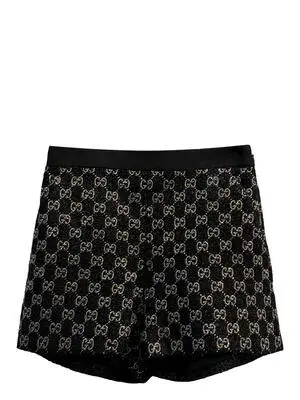 Gucci Wool Lamé Shorts With Logo Pattern - Multicolor
