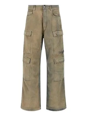 Rick Owens Double Cargo Jeans - Cream