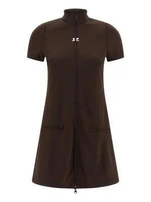 COURREGES COURREGES Interlock Tracksuit Mini Dress Brown