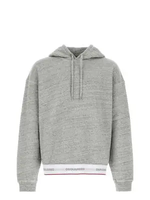 Dsquared2 Melange Grey Cotton Oversize Hoodie - Gray