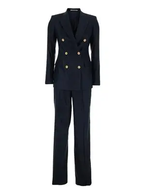 Tagliatore Double-breasted Linen Blend Suit - Multicolor