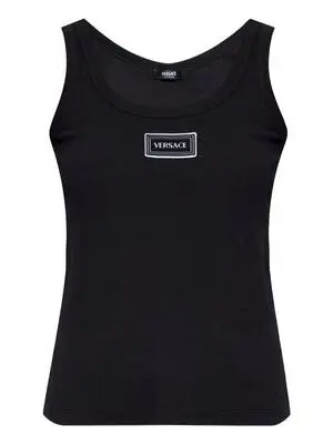 Versace VERSACE Logo Cotton Tank Top Multicolor