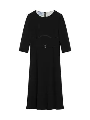 Prada Silk-blend Crew Neck Dress - Black