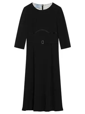 Prada Silk-blend Crew Neck Dress - Black