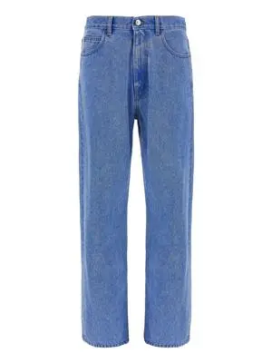 Marni Bleached Coated Cotton Jeans - Blue