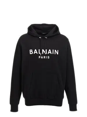 Balmain Logo Print Organic Cotton Hoodie - Multicolor