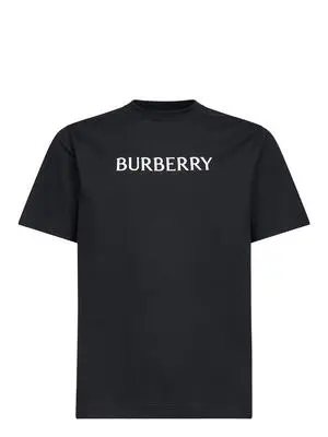 Burberry Black Cotton Logo T-shirt - Multicolor